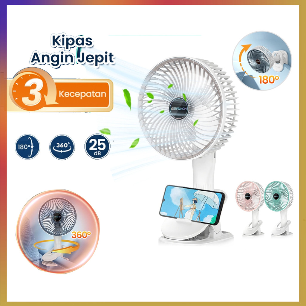 Jual Kipas Angin Portable Lipat Tidak Berisik 360° Rotasi 3 Kecepatan ...