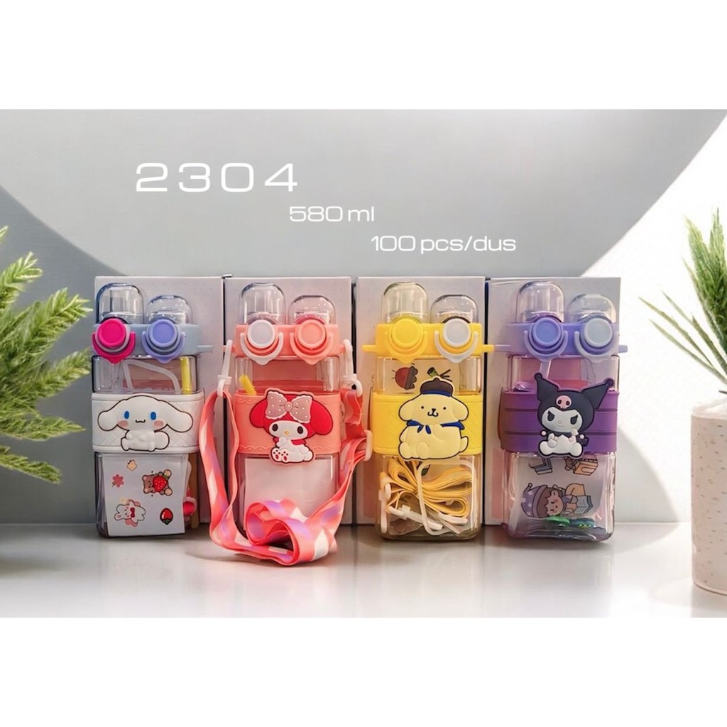 Jual BOTOL SANRIO KOTAK 2 SISI 2304 / BOTOL MINUM ANAK SANRIO 580ML ...