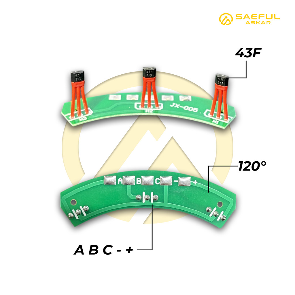 Jual Modul Sensor Magnet Motor PCB 43F 120° Hall Dinamo E-Bike Sepeda 3 Roda Tiga Listrik ...