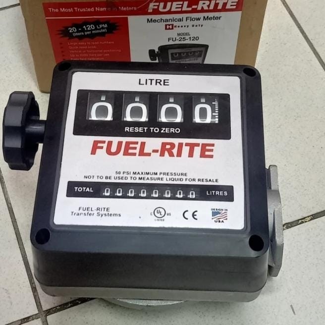 Jual Flow Meter Fuel Rite 1" Inch 4 DIGIT Flowmeter Solar DN25 1 inchi ...