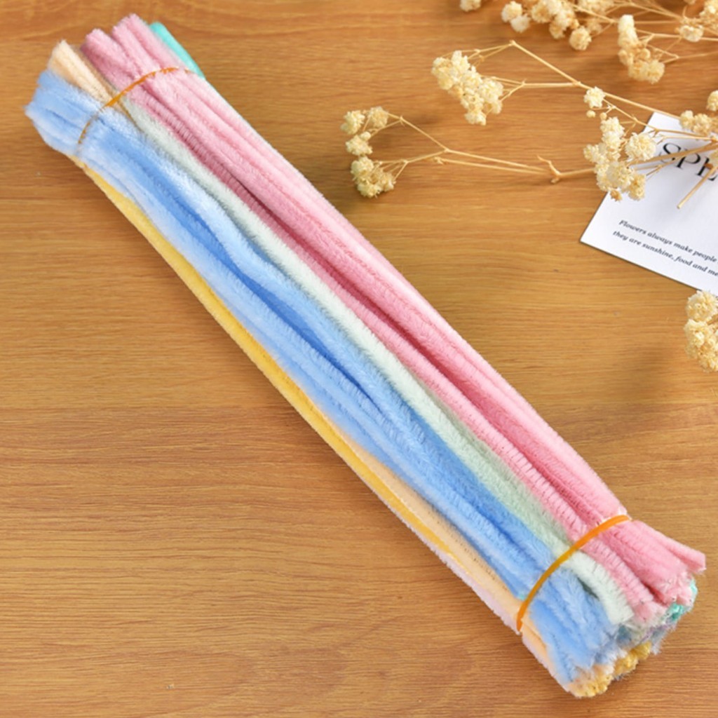 Jual MIGU 100Pcs Pipe Cleaner Kawat Bulu Mercy Pastel Pipe Cleaner ...