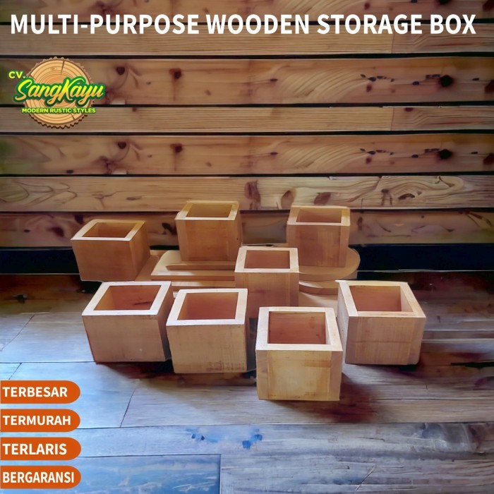 Jual SangKayu, Wooden box 10x8x5 cm kotak kayu tempat penyimpanan ...