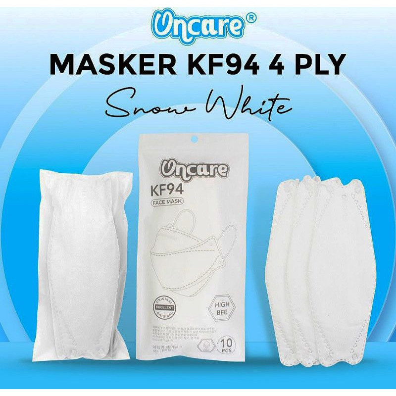 Jual Masker ONCARE KF94 Premium Warna Hitam Putih 4 Ply Isi 10 pcs per ...