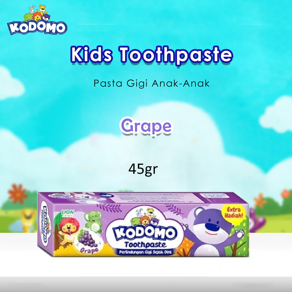 Jual Kodomo Kids Toothpaste Grape Anggur 45gr - Pasta Gigi Anak Anak ...