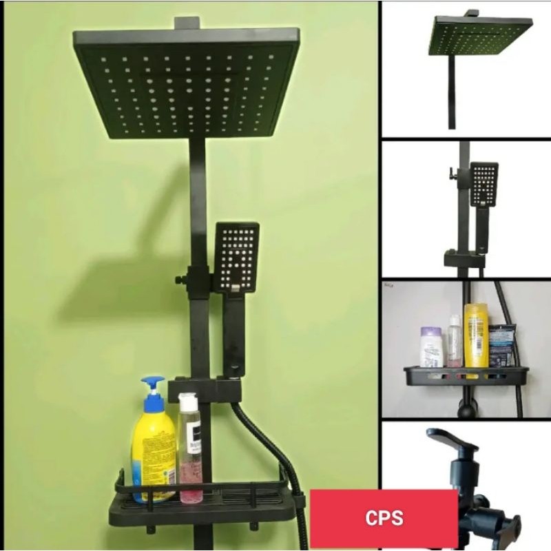 Jual SHOWER TIANG SET BLACK BANO/SHOWER TIANG MANDI HITAM KOTAK KOMPLIT SET | Shopee Indonesia