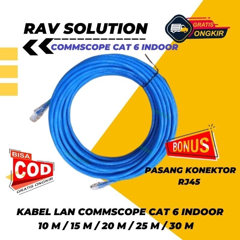 Jual KABEL LAN COMMSCOPE CAT 6 INDOOR 50 M / 40 M / 30 M BONUS PASANG ...