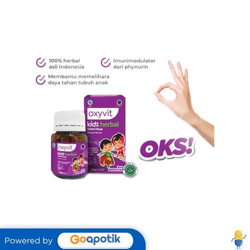 Jual Oxyvit Kidz Herbal Botol 21 Tablet Hisap / Daya Tahan Tubuh ...