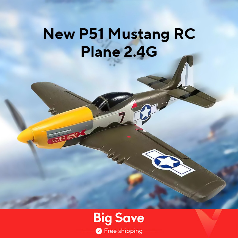 Jual New P51 Mustang RC Plane 2.4G 4CH 6 Axis 410MM Wingspan Foam ...