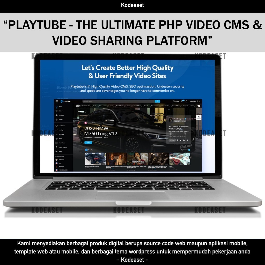 Jual SOURCE CODE APLIKASI WEB PLAYTUBE - THE ULTIMATE PHP VIDEO CMS ...
