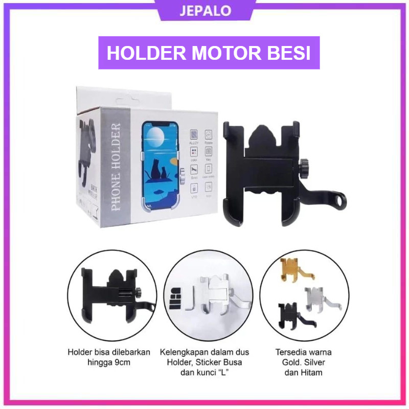 Jual Holder HP Motor Spion Bahan Besi / Full Metal Body C2 Motorcycle Holder / holder spion ...
