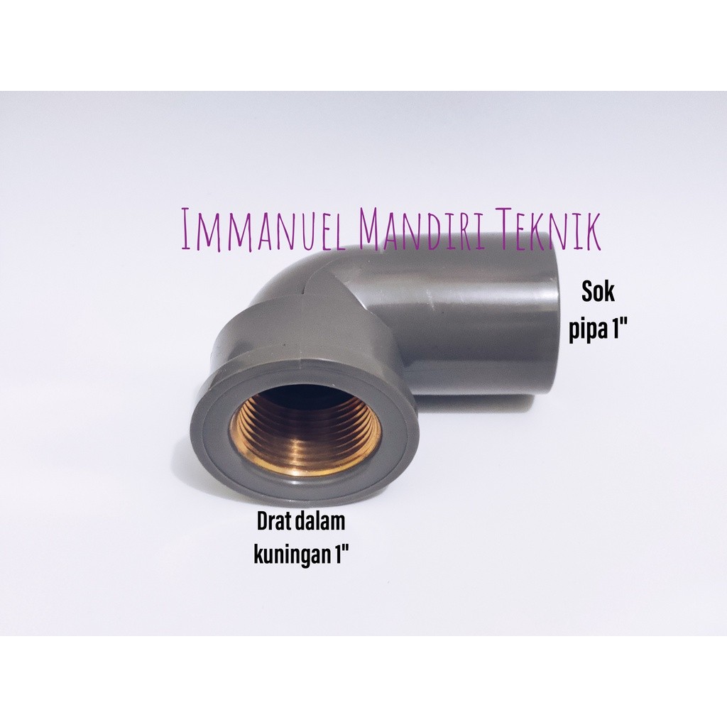 Jual Knee drat dalam 1 inch pvc kuningan / Elbow drat kuningan pvc 1 ...