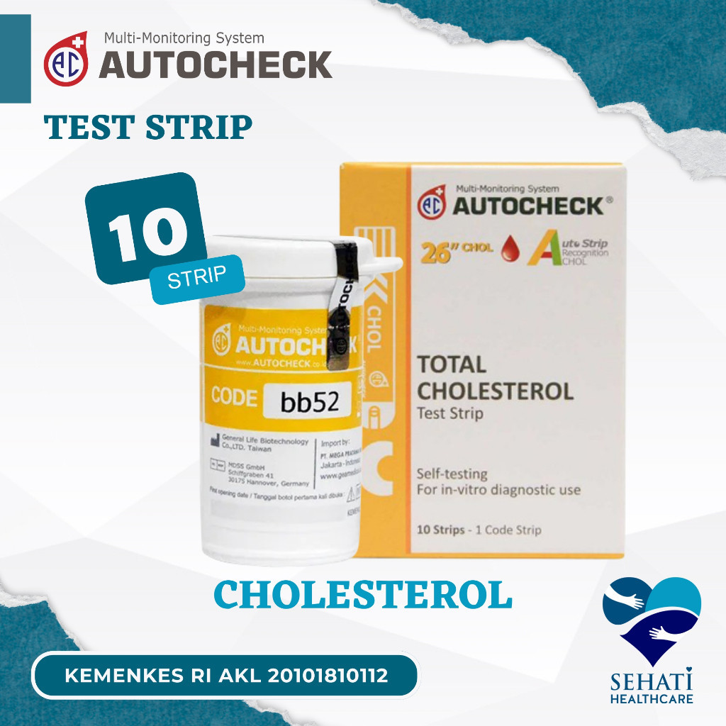 Jual Cholesterol Cek Test Strip Kolesterol Autocheck Refill Isi 10 ...