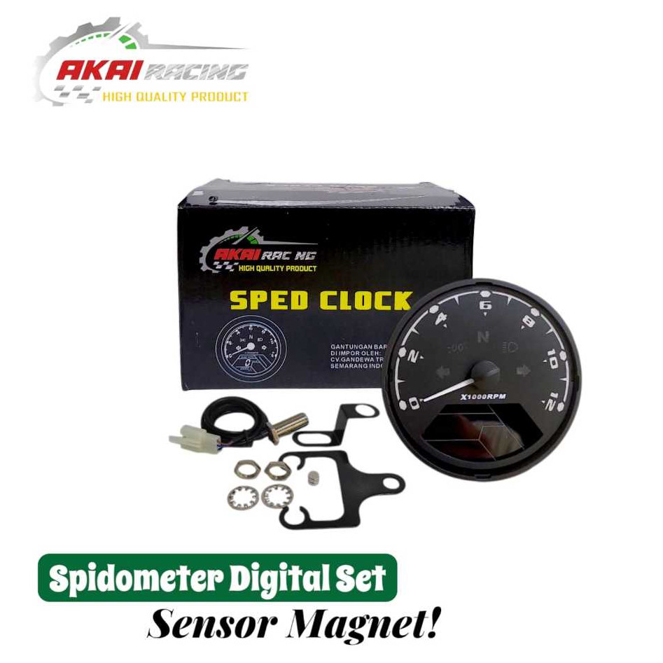 Jual Speedometer Babon Digital Akai Racing Bulat Spidometer Led Custom ...