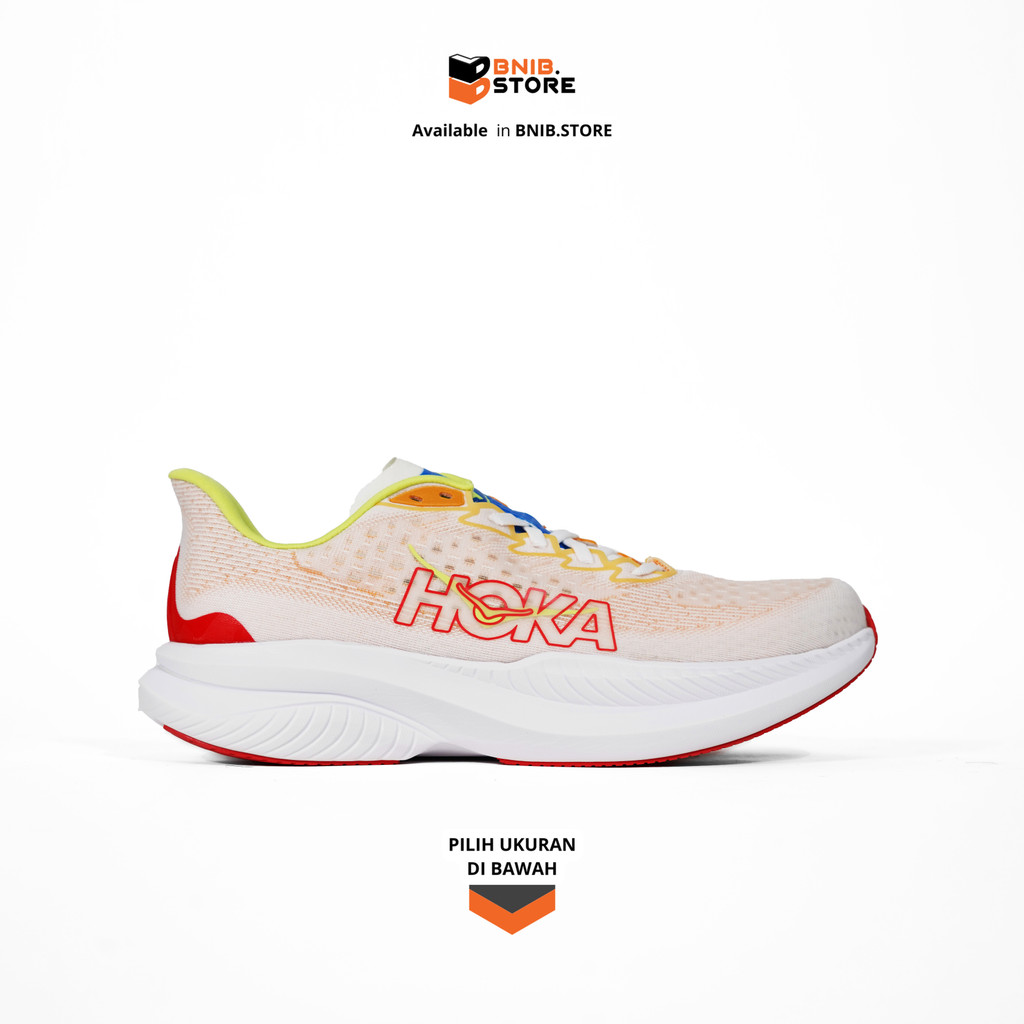 Jual Sepatu Lari Pria Hoka Mach 6 White Solar Flare [1147790WLR ...