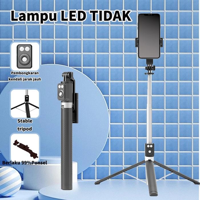 Jual Tech Tongsis Tripod Selfie Stick Besar Lampu LED Bluetooth 4 In 1 ...