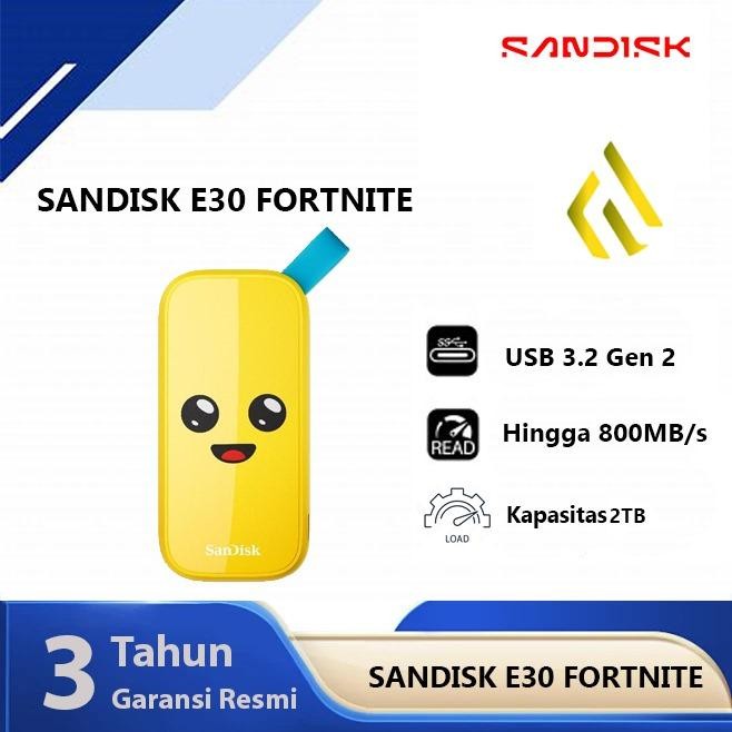 Jual SSD Sandisk Fortnite E30 2TB - Portable SSD Eksternal Peely ...