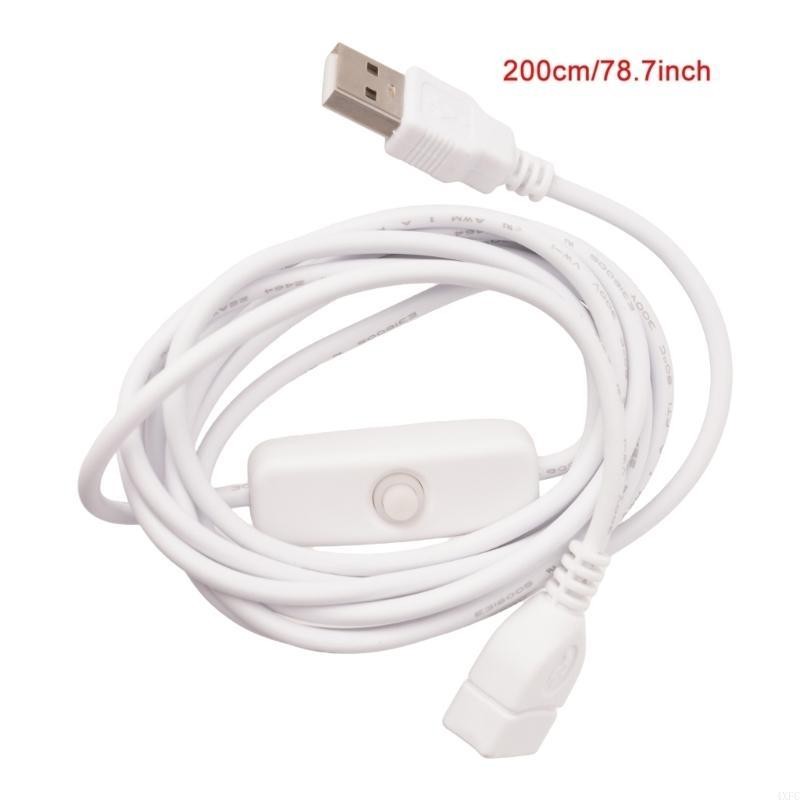 Jual 1PCS 2m USB White Cable Male To Female With Switch ON/OFF Cable ...