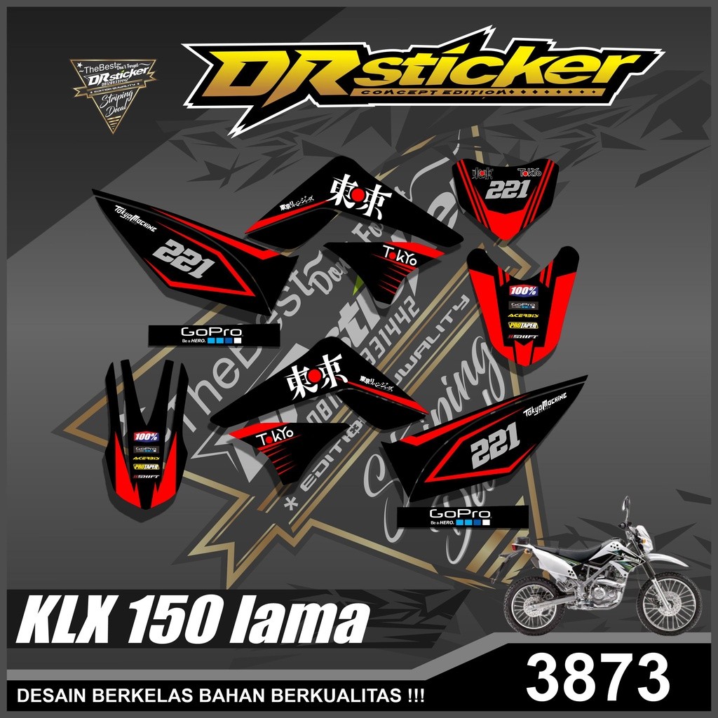 Jual 3873 TERBARU striping stiker skotlet motor kawasaki klx 150 lama ...
