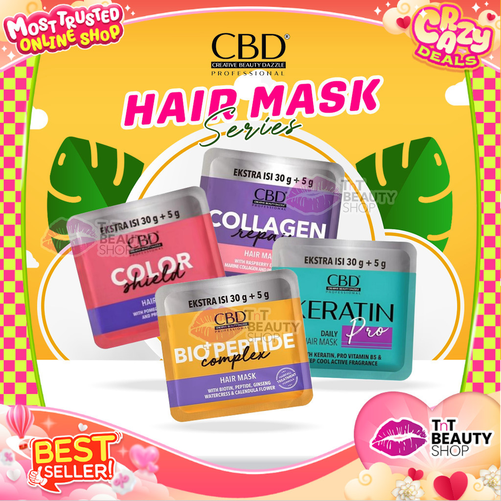 Jual CBD Hair Mask SACHET Series | CBD Keratin | CBD Color Shield | CBD ...