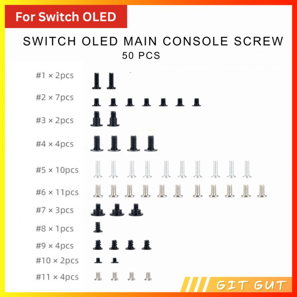 Jual Replacement Nintendo Switch OLED Set Console Screw Sekrup Mur Baut ...
