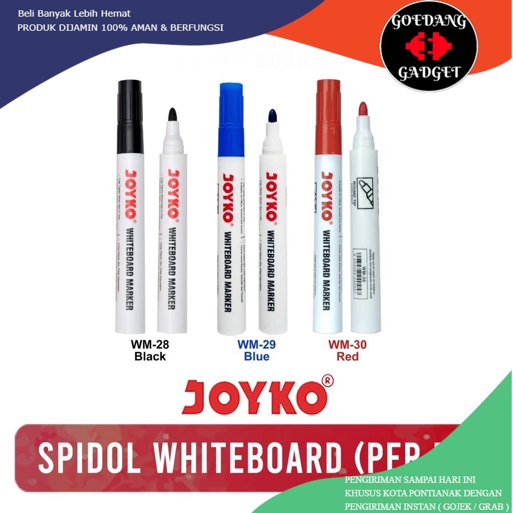 Jual (CEK WARNA) WM SPIDOL JOYKO WHITEBOARD MARKER PAPAN TULIS WM-28 WM ...