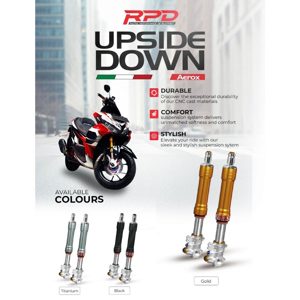 Jual RPD Shock Depan Aerox / All new Aerox Up side Down Suspension ...