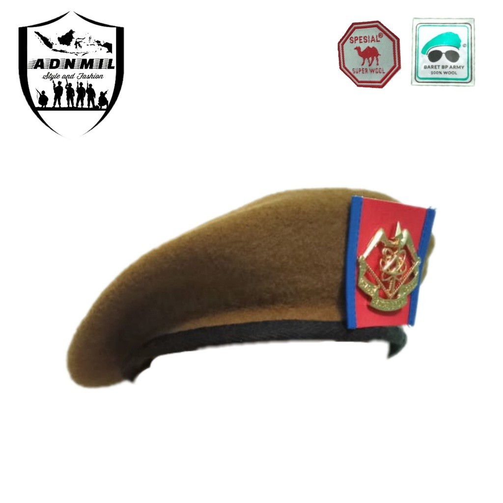 Jual Baret dan Emblem Arhanud Baret Kacamata Camel Merah Baret TNI AD ...