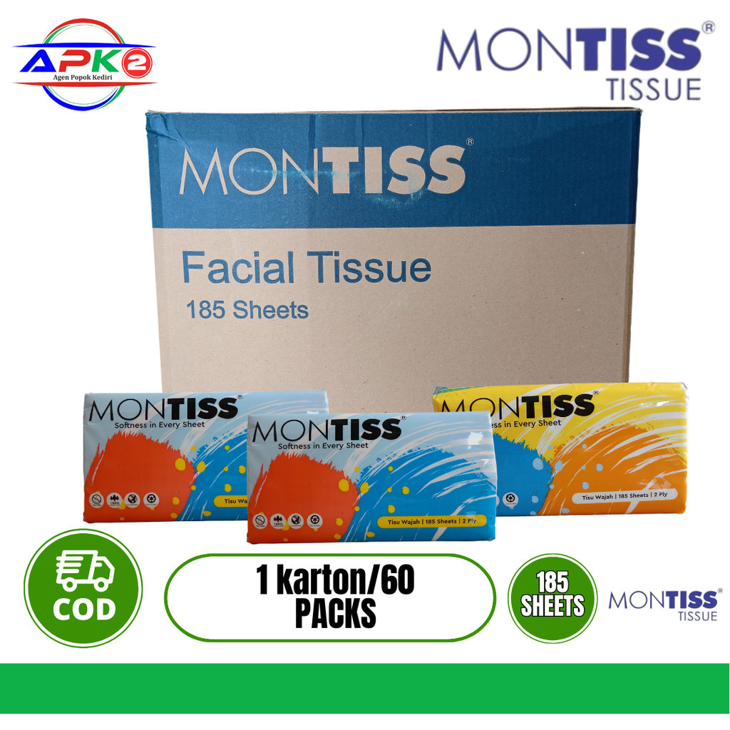 Jual Montiss Facial Tissue - Tisu Wajah Montiss 185 Sheets Lembar 2 ply ... Jual Montiss Facial Tissue - Tisu Wajah Montiss 185 Sheets Lembar 2 ply ...