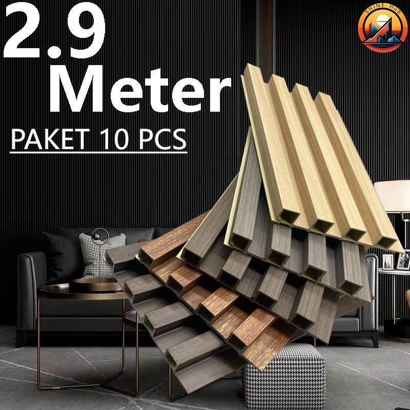 Jual [PAKET 10PCS] Wood Wall Panel Dekorasi Dinding 2.9Meter Anti Rayap Dan Anti Air WPC ...