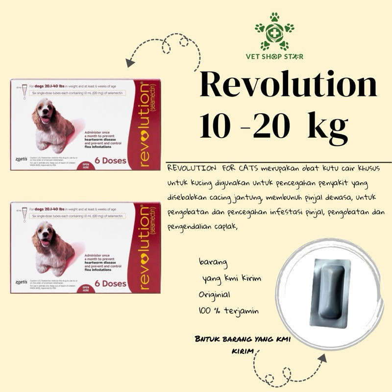 Jual Revolution Dog Reed ( Obat kutu anjing untuk Berat 10 - 20 kg ...