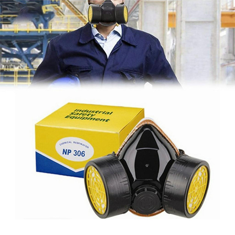 Jual NP306 GAS MASK RESPIRATOR MASKER CAT KIMIA CHEMICAL DOUBLE FILTER ...