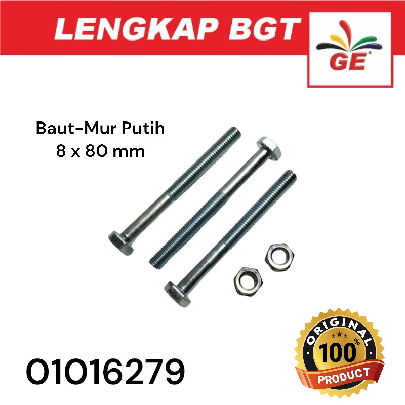 Jual Baut Mur M8 X 80 BMP Galvanis Putih - 01016279 | Shopee Indonesia