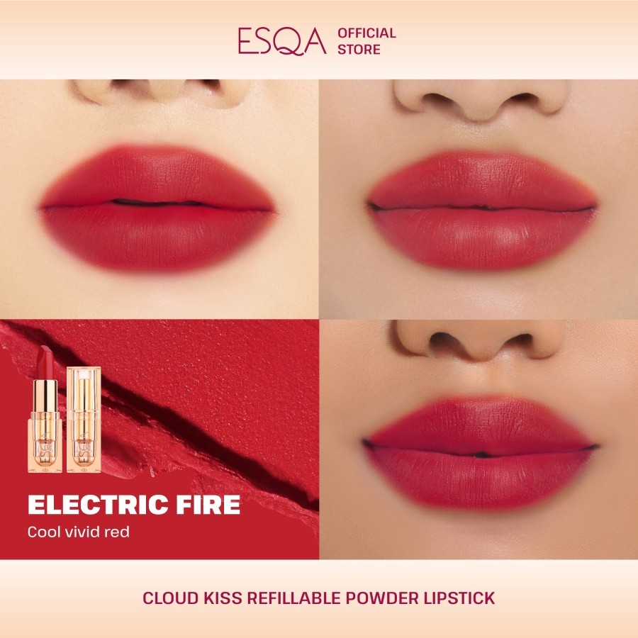 Jual ESQA CLOUD KISS REFILLABLE POWDER LIPSTICK ELECTRIC FIRE | Shopee ...