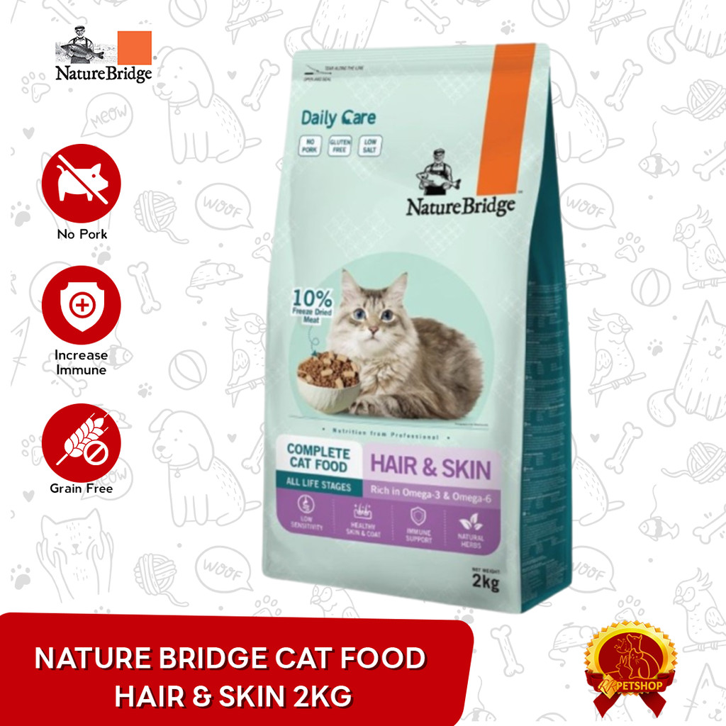 Jual Makanan Kucing Nature Bridge Hair & Skin Cat Food 2 KG | Shopee ...