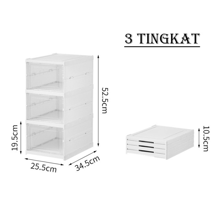 Jual JOEL - Kotak Rak Sepatu Lipat Tingkat Susun Shoes Rack Aesthetic ...
