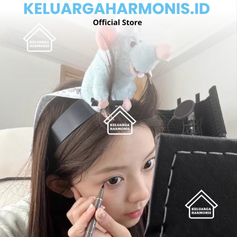 Jual KH Bando Tikus Ratatouille ORI Viral Douyin Lucu Jepit Rambut Poni ...