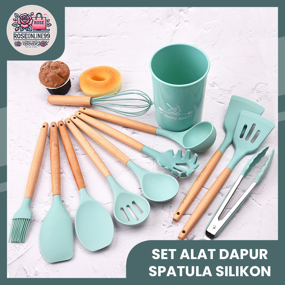 Jual RO Alat Dapur Spatula Silikon Alat Tahan Panas Peralatan Masak Set ...