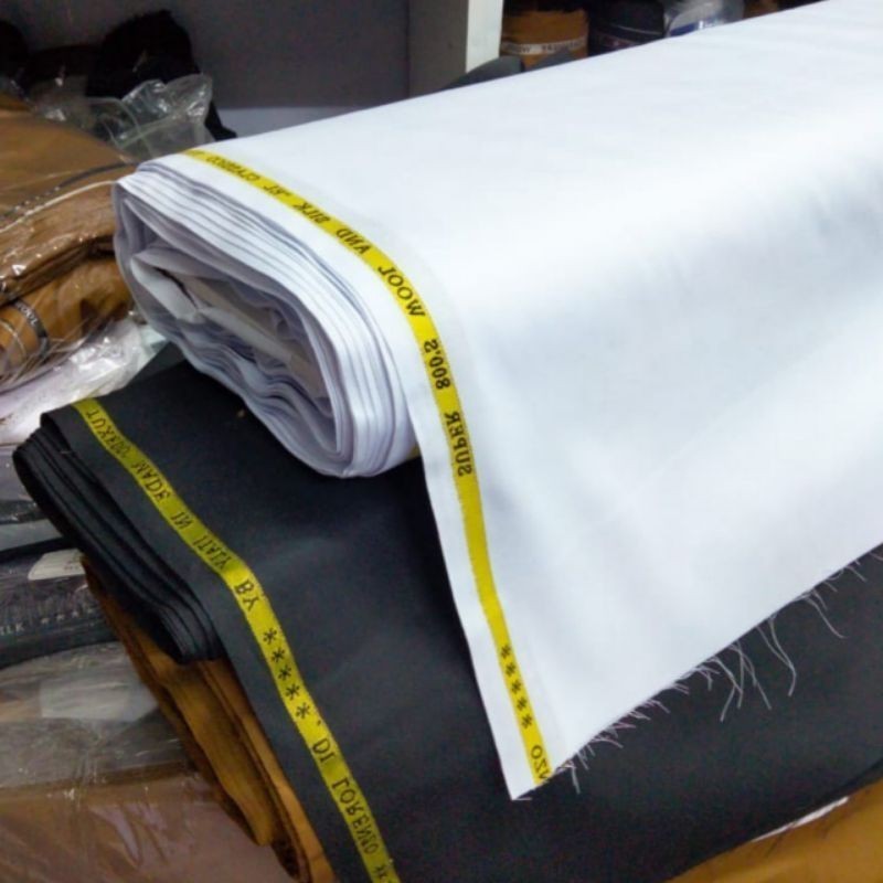 Jual Kain putih semiwool katun lembut premium bahan seragam pdh pns jas ...