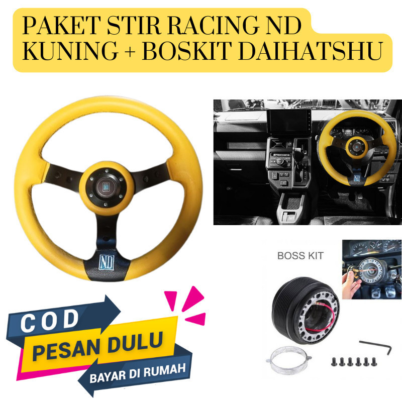 Jual Paket Stir Racing Mobil ND Kuning 14 Inc + Boskit Daihatsu ...