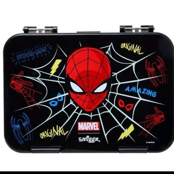 Jual Smiggle Spiderman Black Bento Box/Tempat Makan Spiderman/Kotak ...