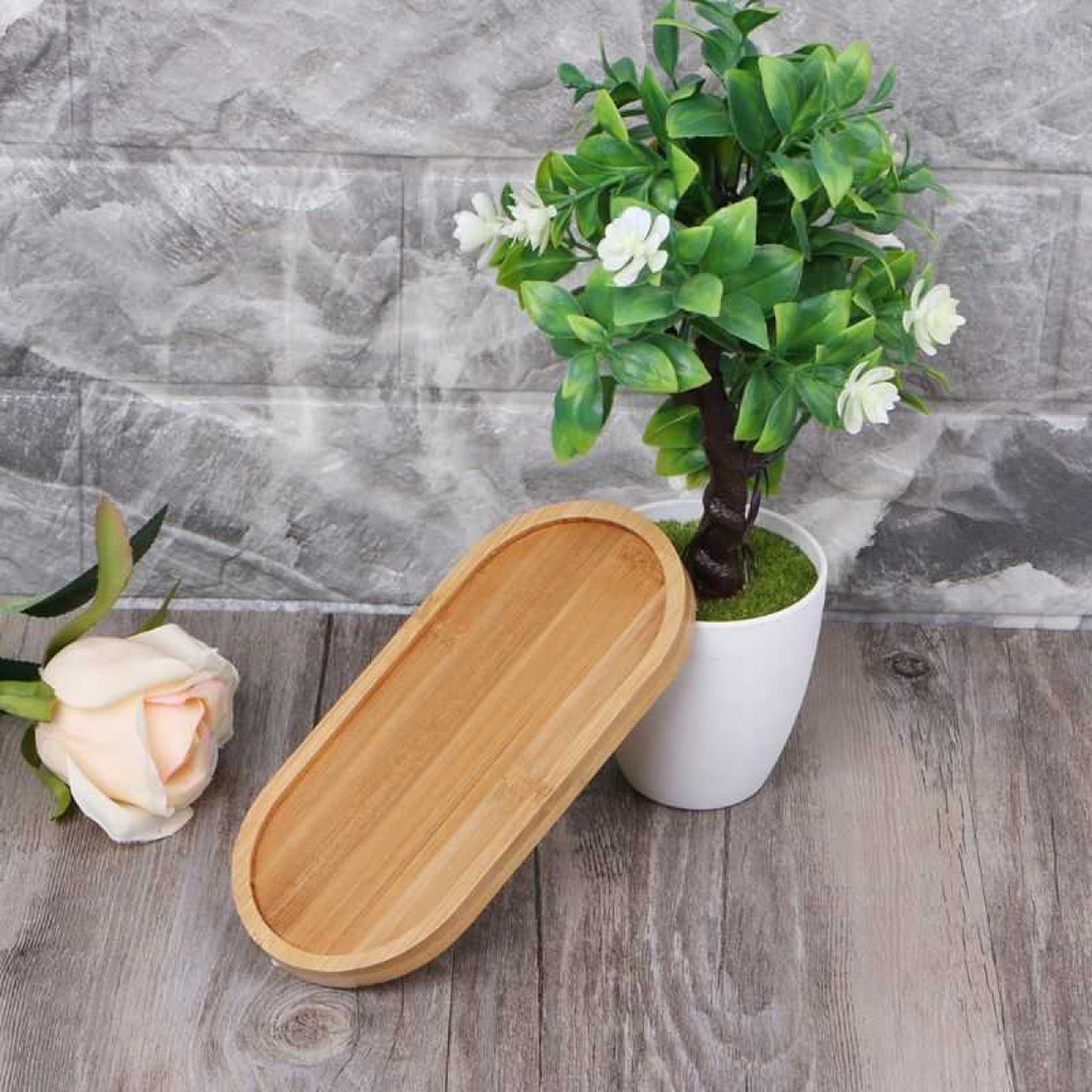 Jual Tatakan Pot Kayu Alas Bunga Bamboo Tray Succulent Cactus - OE0094 ...