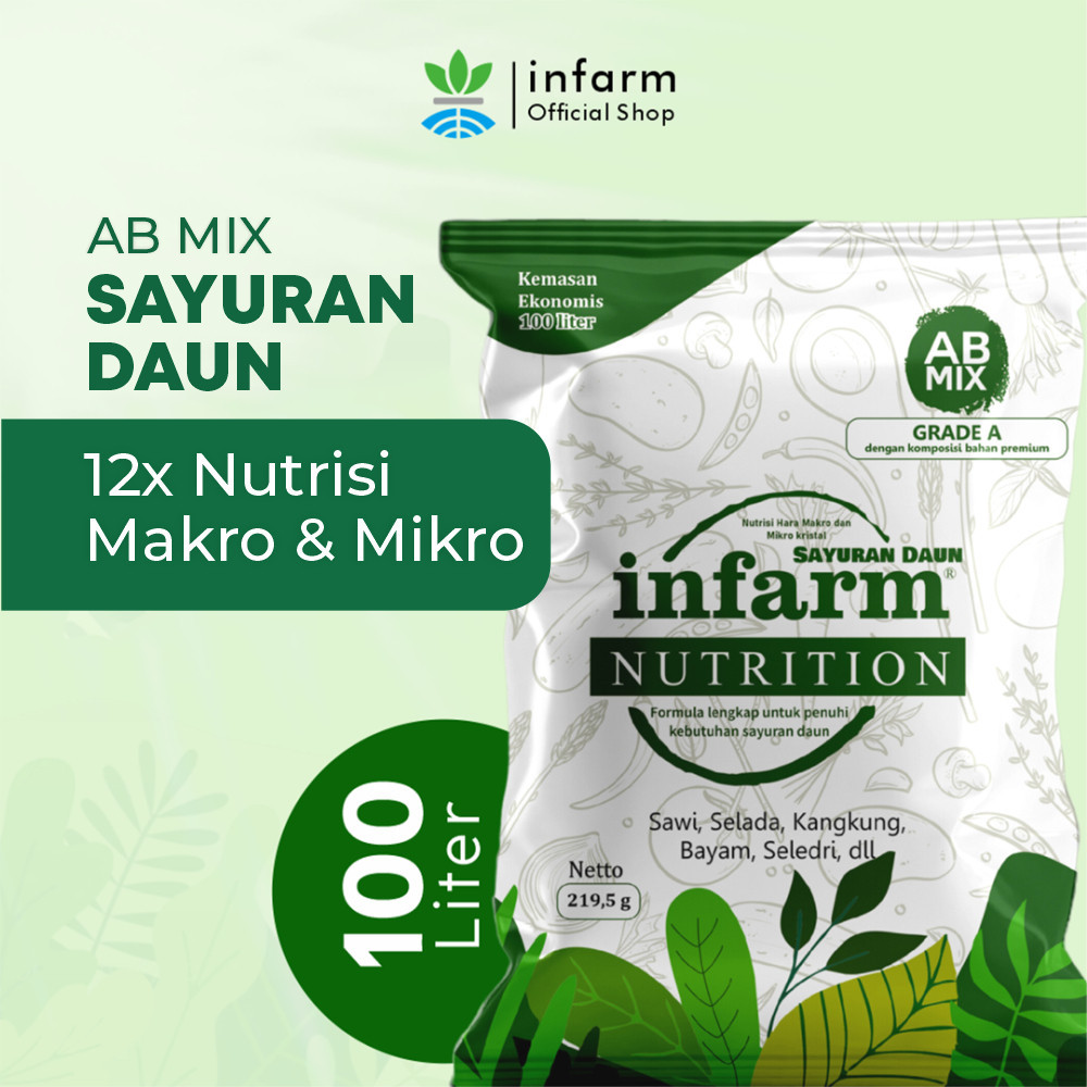 Jual AB Mix Sayur 220gr INFARM - Nutrisi Ab Mix Sayuran Daun Untuk 100 ...