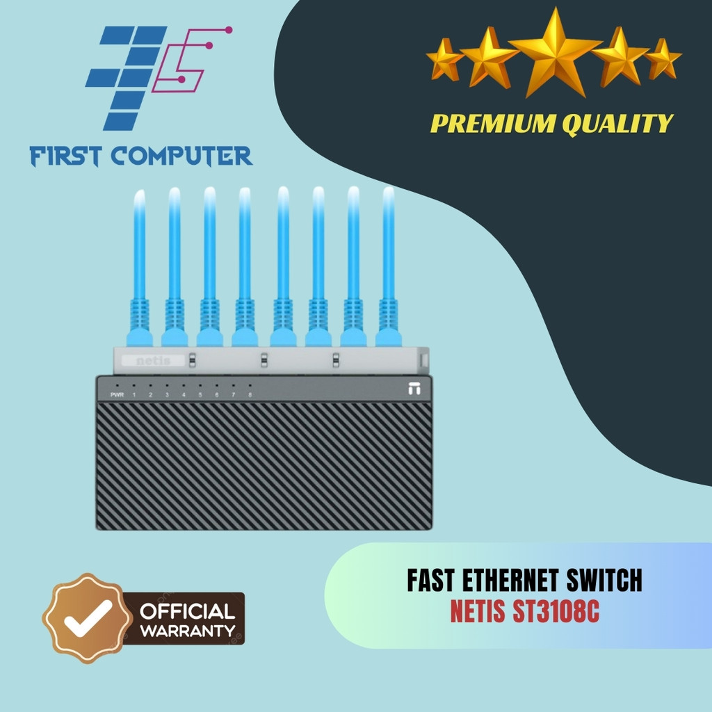 Jual NETIS ST3108C 8 Port RJ45 100M Fast Ethernet Switch | Shopee Indonesia