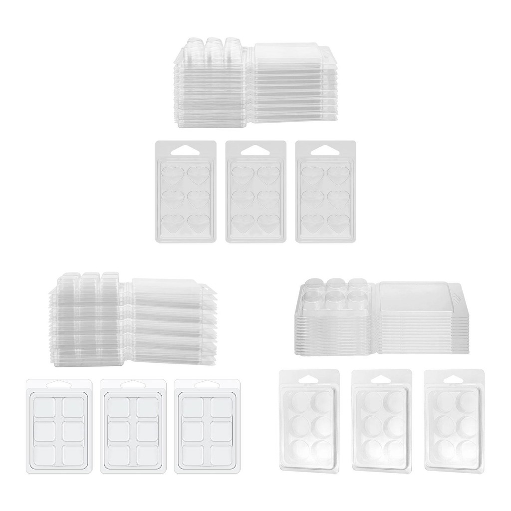 Jual 100Pcs Candles Melt Clamshells Models,Clear Empty Cube Tray for ...
