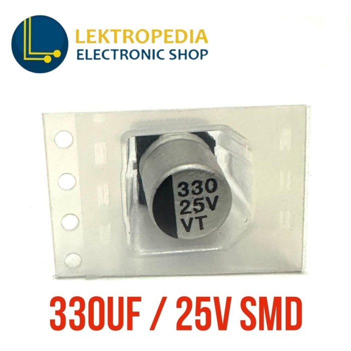 Jual Elco 330uf 25v SMD 8x10.2mm Kapasitor 330 uf mikro 25 v volt 25volt Elko Capasitor | Shopee ...