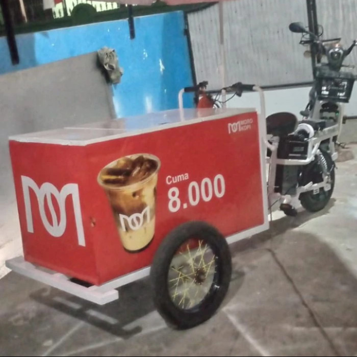 Jual Sepeda Listrik merk SELIS gerobak es kopi Gerobox Ice Kopi Teh ...