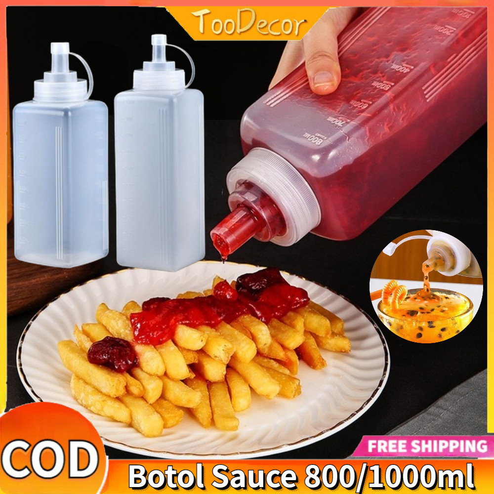Jual Botol Sauce 800ml & 1000ml Big Diameter Anti Bocor Botol Saos ...