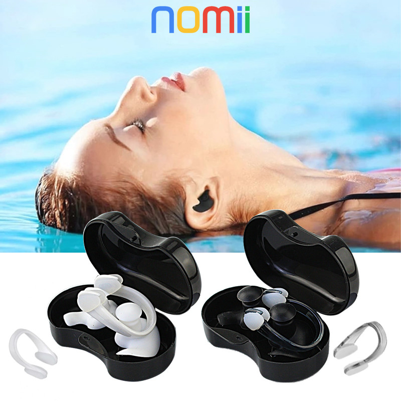 Jual Soft Earplug Nose Clip Suit Silicone Swimming Earplugs Set Ear ...