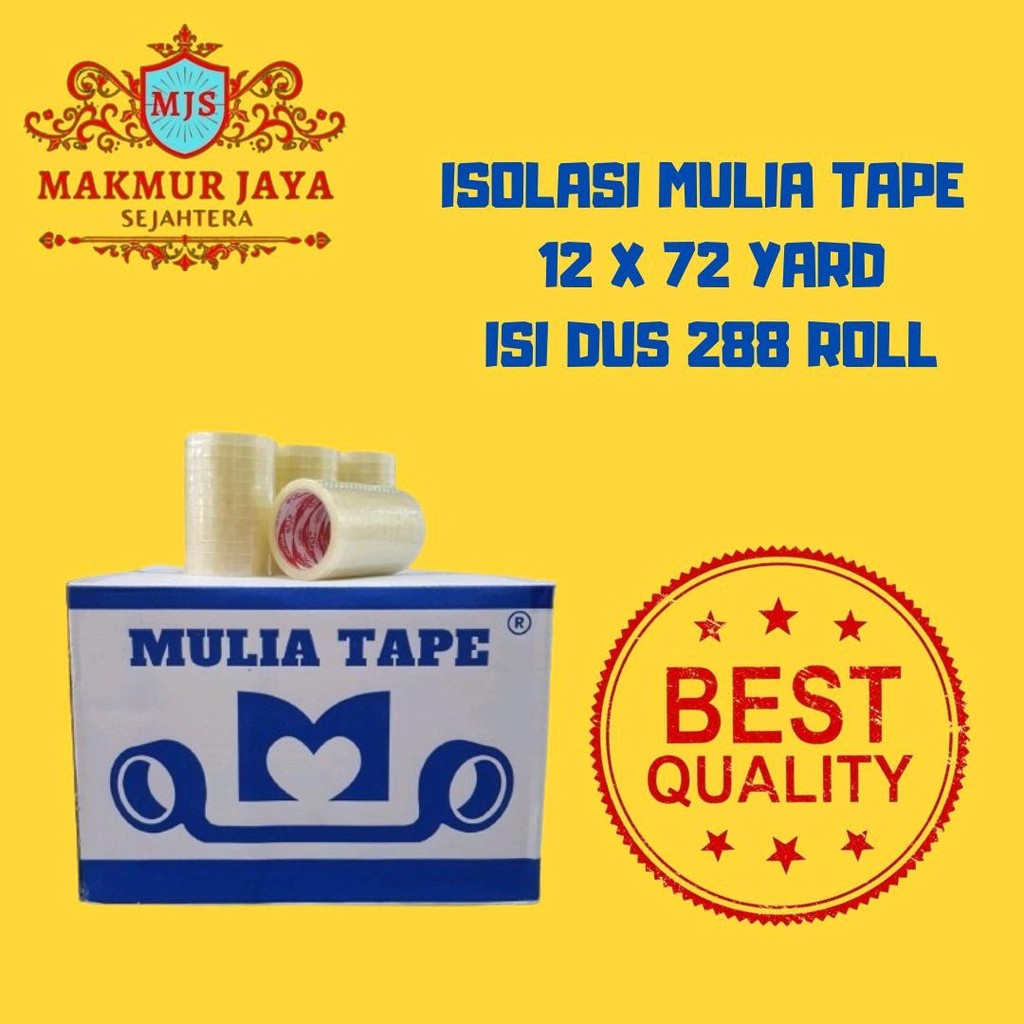 Jual Isolasi Mulia Tape 12 x 72 Yard (isi 288 Roll) | Shopee Indonesia