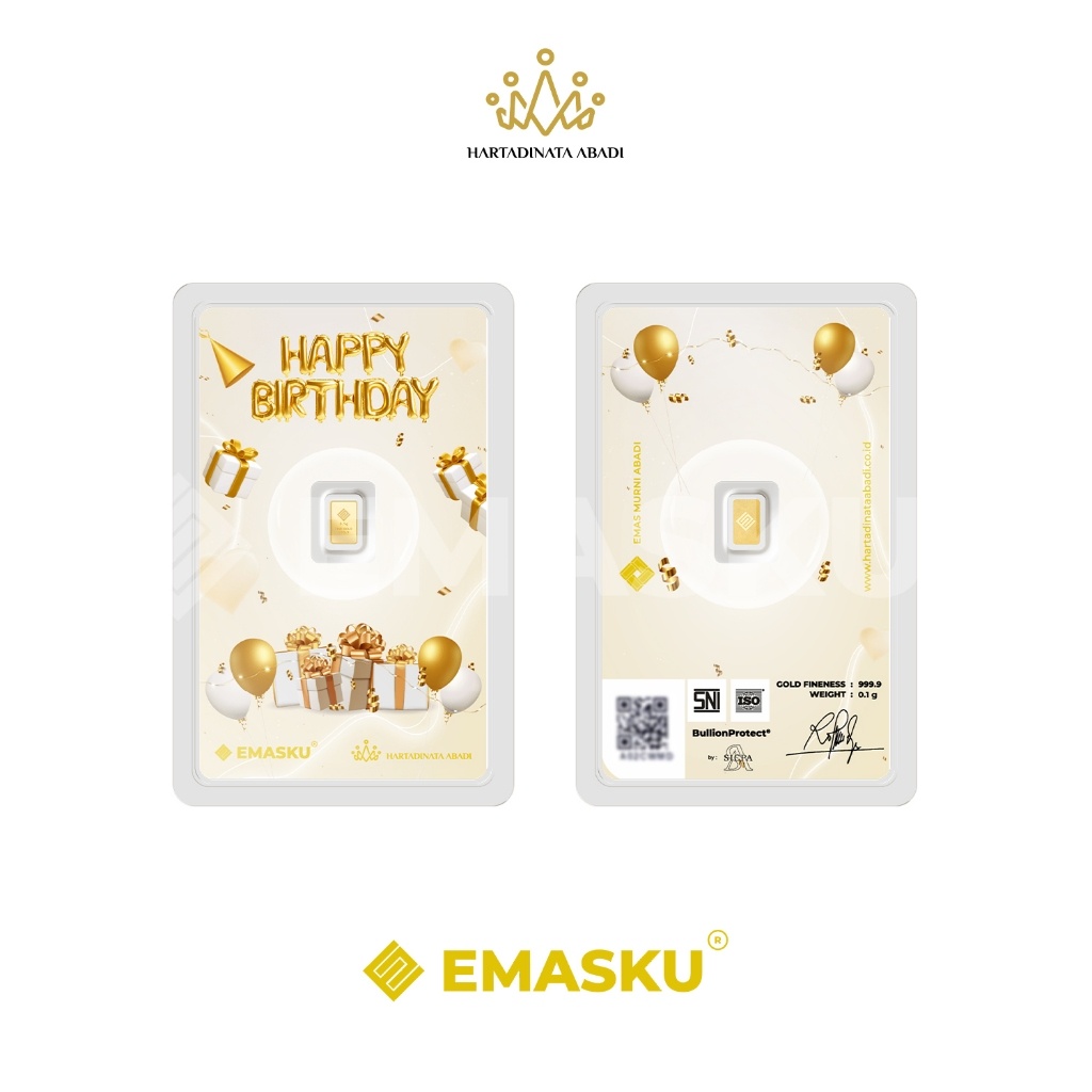 Jual EMASKU Moment Happy Birthday 0.25 Gr | Shopee Indonesia